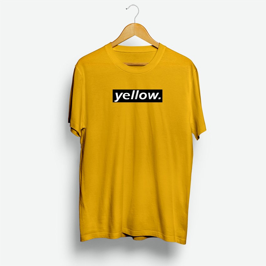 Yellow Box Logo Shirt Cheap For UNISEX - marketshirt.com